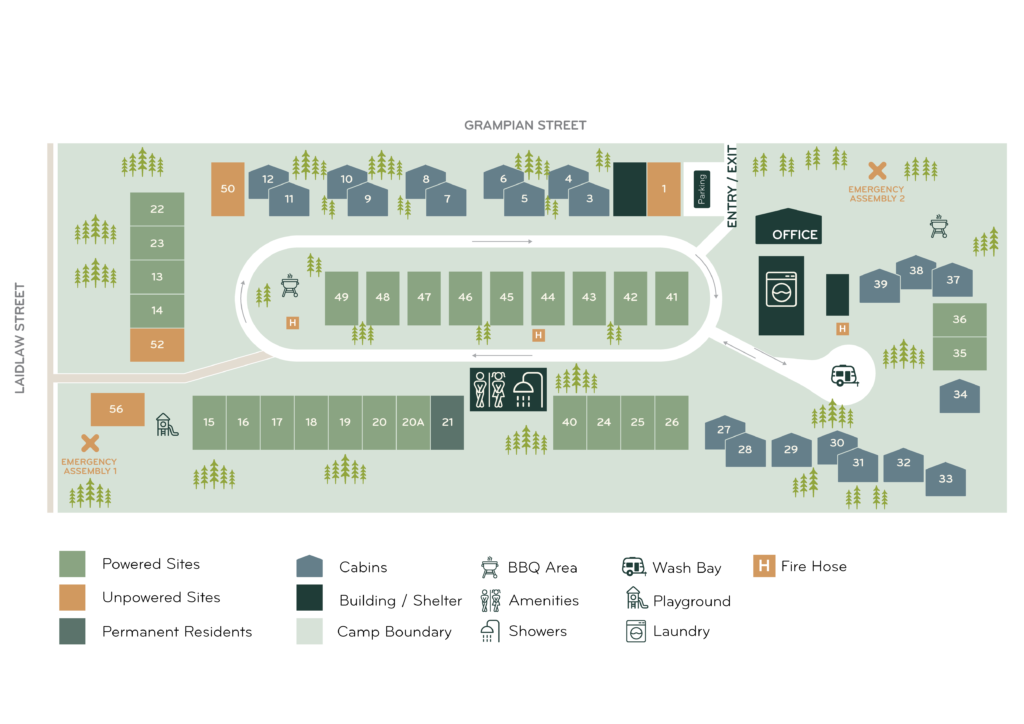 Park Map - Yass Valley Caravan Park